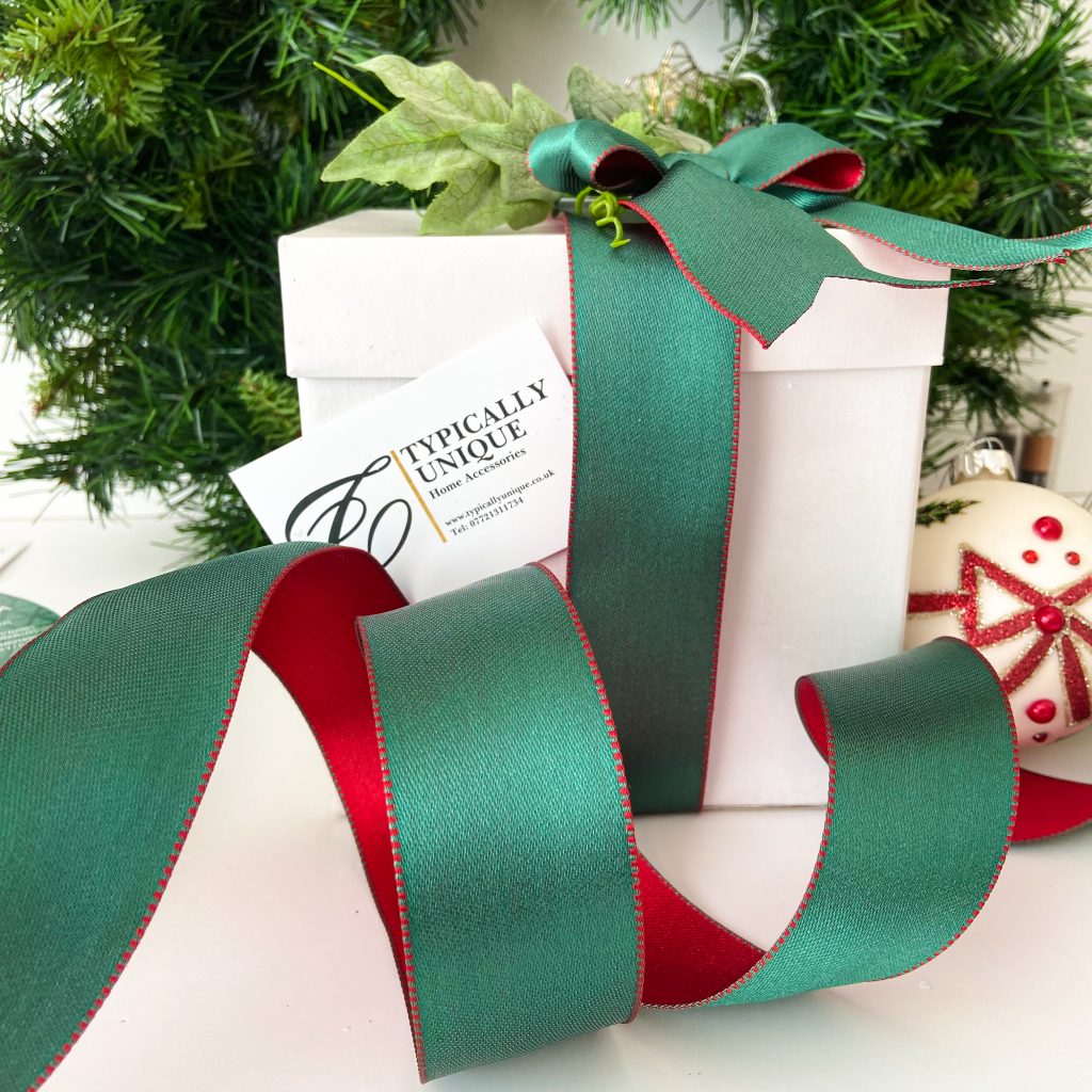 Reversible Christmas Ribbon Wire Edged 'Prince' - Typically Unique