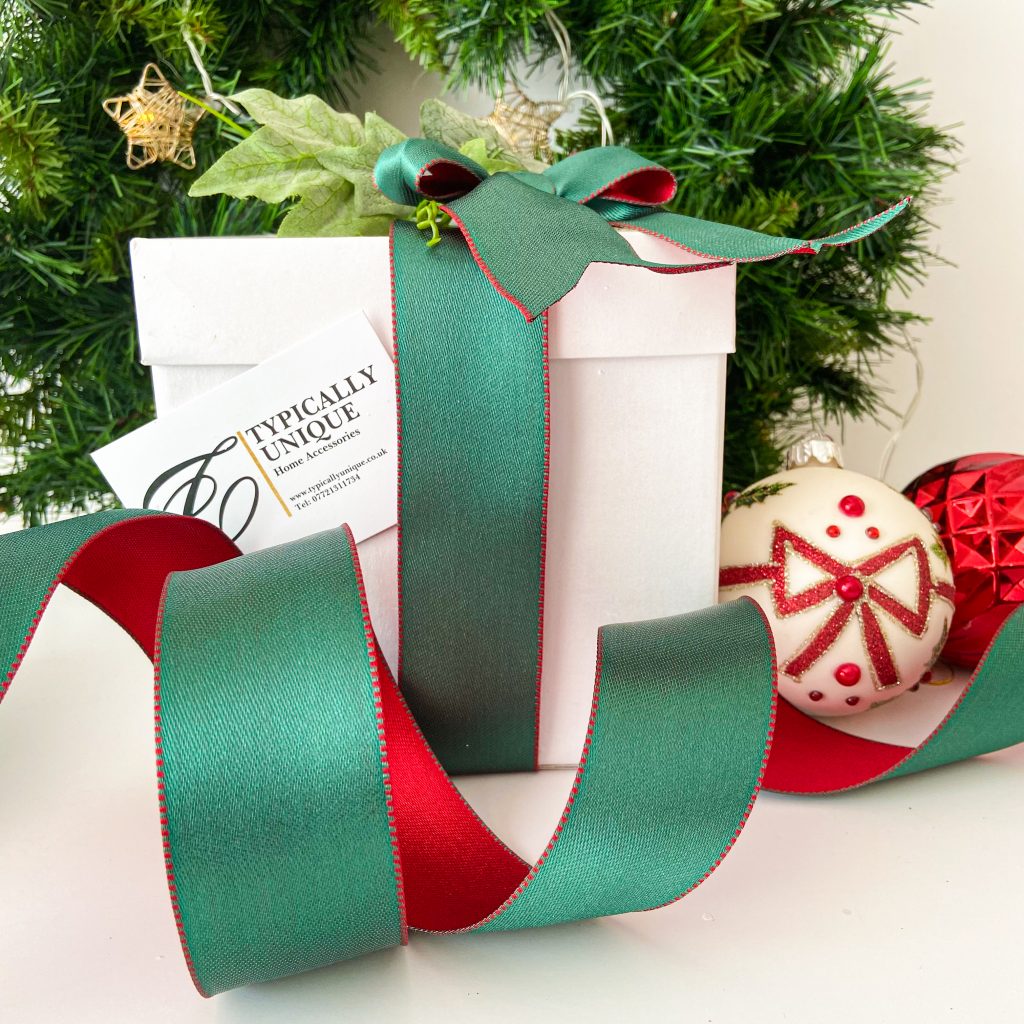 Reversible Christmas Ribbon Wire Edged 'Prince' - Typically Unique